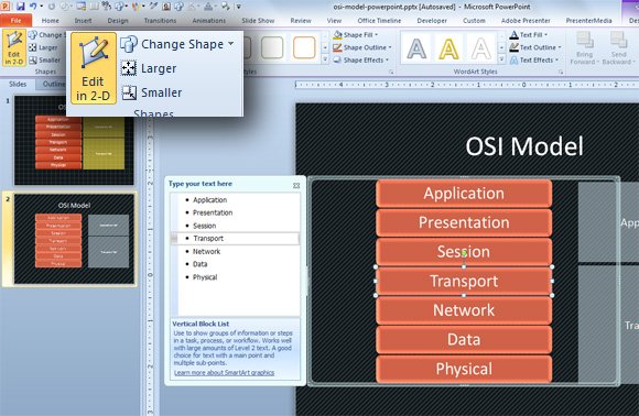 Edit PowerPoint 3D SmartArt Graphics In 2D Mode PowerPoint Presentation