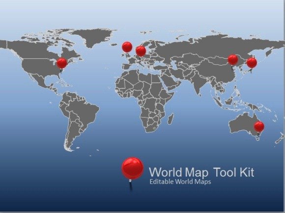 Animated World Map Toolkit For PowerPoint PowerPoint Presentation