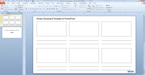 Free Simple Storyboard Template For PowerPoint PowerPoint Presentation