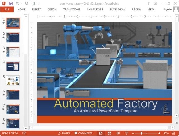Automated Factory PowerPoint Templates With Animations PowerPoint 