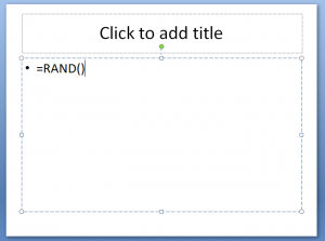 How to Add Random Text in PowerPoint using RAND() Function