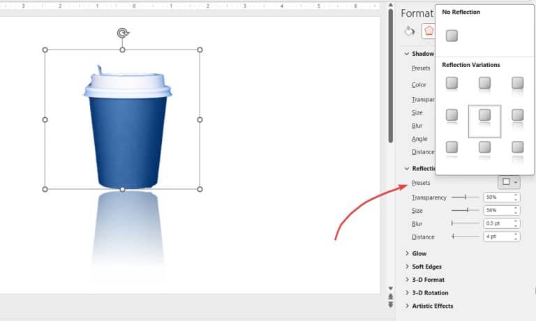 How to use Reflection Effect in PowerPoint Product Presentations