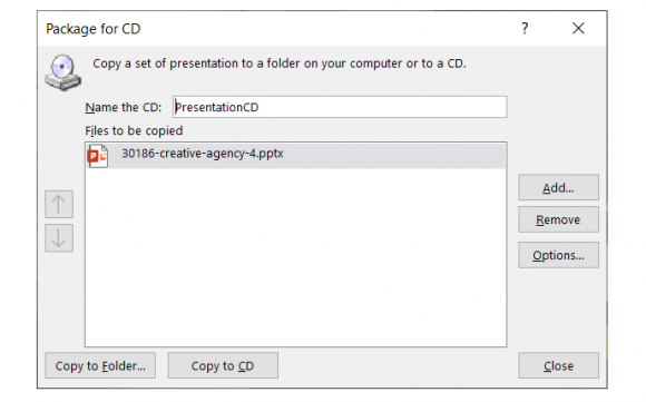 How to pack your presentation in PowerPoint 2010