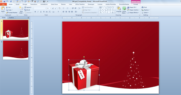 Christmas Boxes PSD Template for PowerPoint Presentations
