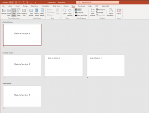 Organizing Slides in PowerPoint into Sections