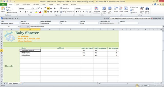 Baby Shower Planner Template for Excel