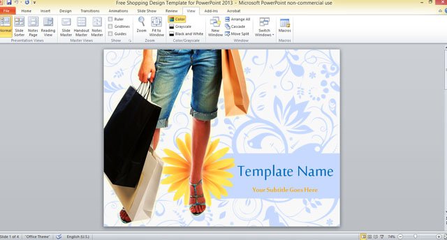 Free Shopping Design Template for PowerPoint 2013