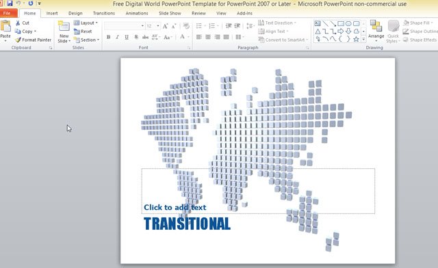 Free Digital World PowerPoint Template for PowerPoint 2007 or Later