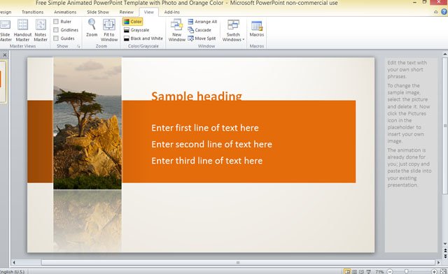 Free Simple Animated PowerPoint Template With Photo And Orange Color Free Simple Animated PowerPoint Template With Photo And Orange Color