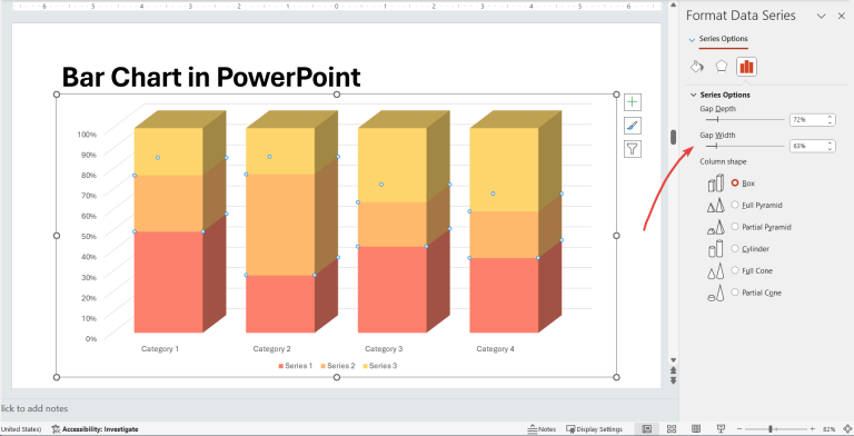 Change the Bar Width in a PowerPoint Chart
