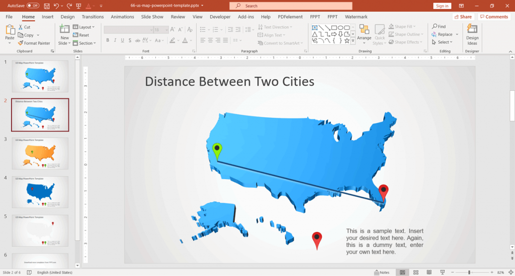 Awesome & Free USA Map Outline for PowerPoint Presentations