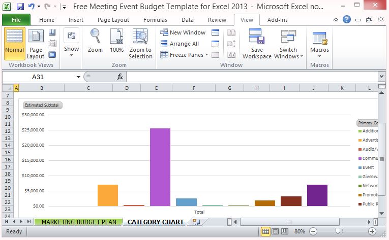 Free Meeting Event Budget Template For Excel 2013