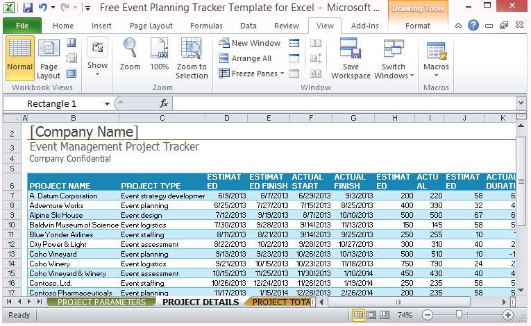 Free Event Planning Tracker Template For Excel