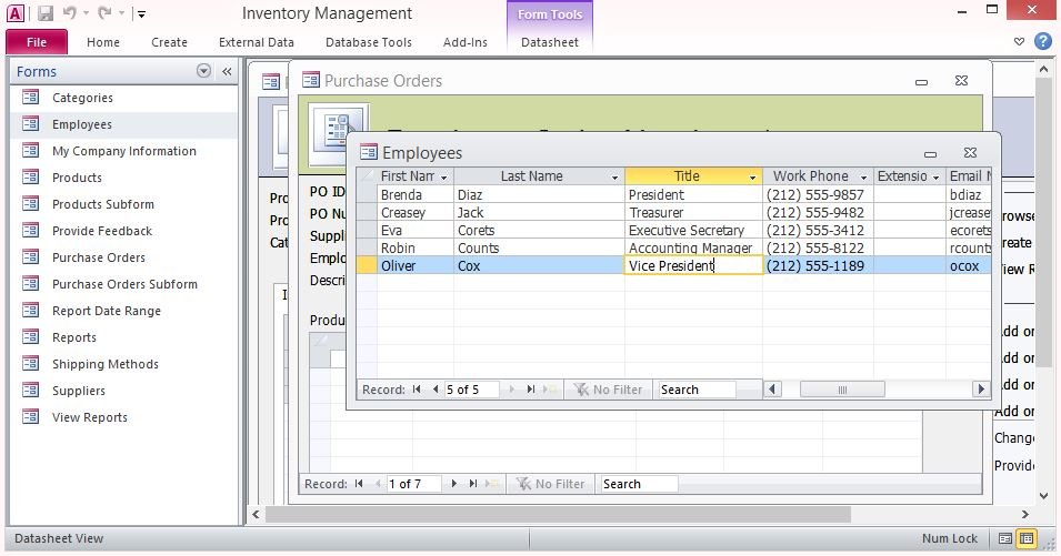 Free Inventory Control Forms Template For Microsoft Access