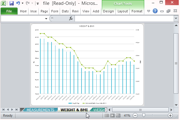 Fitness Progress Chart Template for Excel