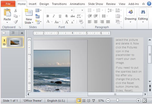 Animated PowerPoint Template With Sparkling Picture Effect