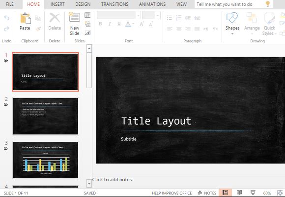 Widescreen Chalkboard PowerPoint Template