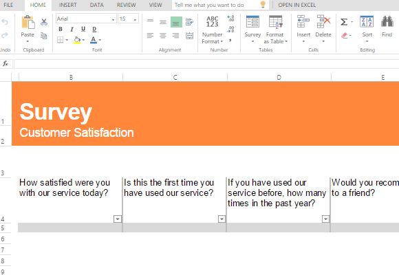 Customer Satisfaction Survey Template For Excel