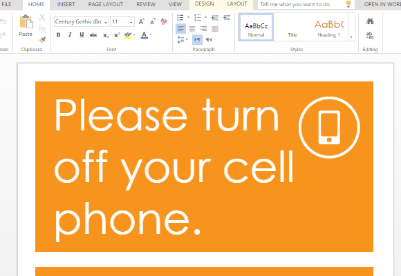 Turn Off Cell Phone Poster Templates For Word