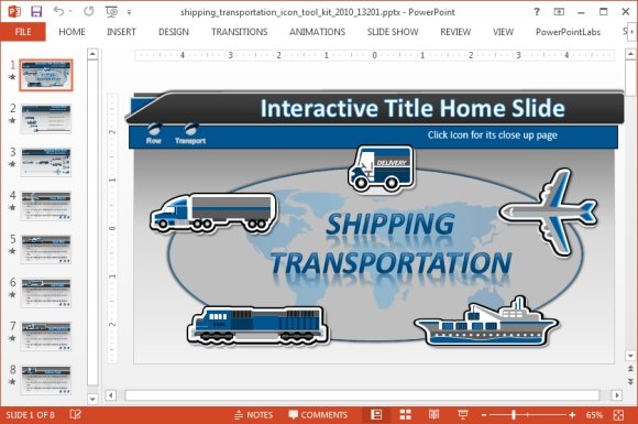 Shipping Icons PowerPoint Template
