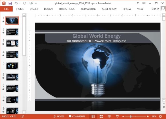 Animated Global Energy PowerPoint Template