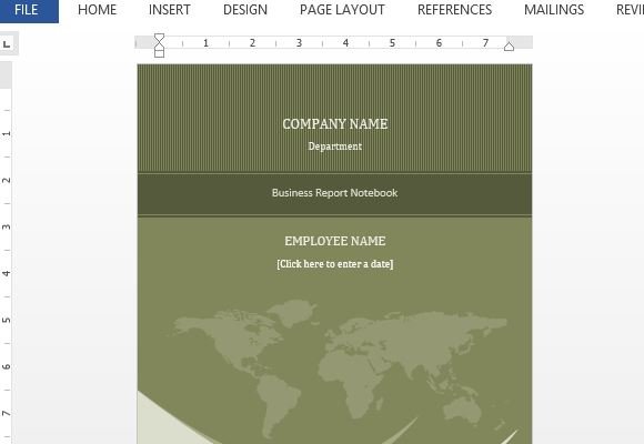 Business Report Notebook Template For Word
