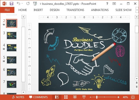 Animated Business Doodle PowerPoint Timeline Template