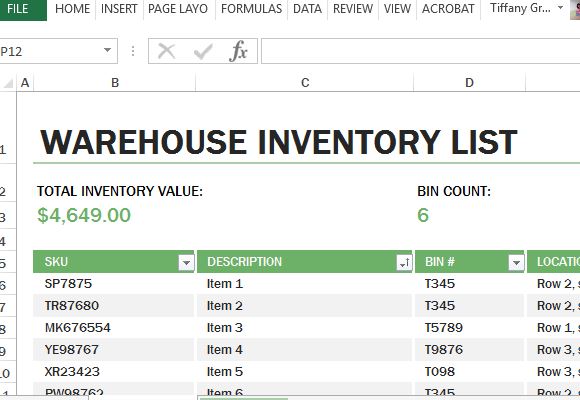 Warehouse Inventory Excel Template Warehouse Inventory Excel Template