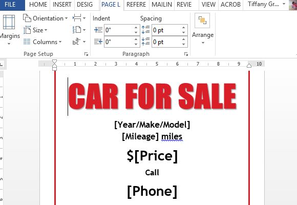 What To Put On For Sale Sign In Car