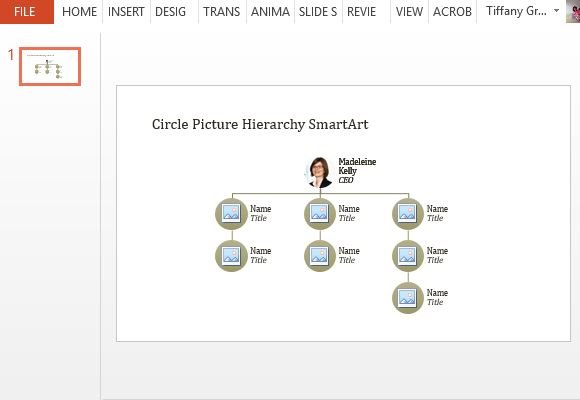 Circle Picture Organizational Chart PowerPoint Template