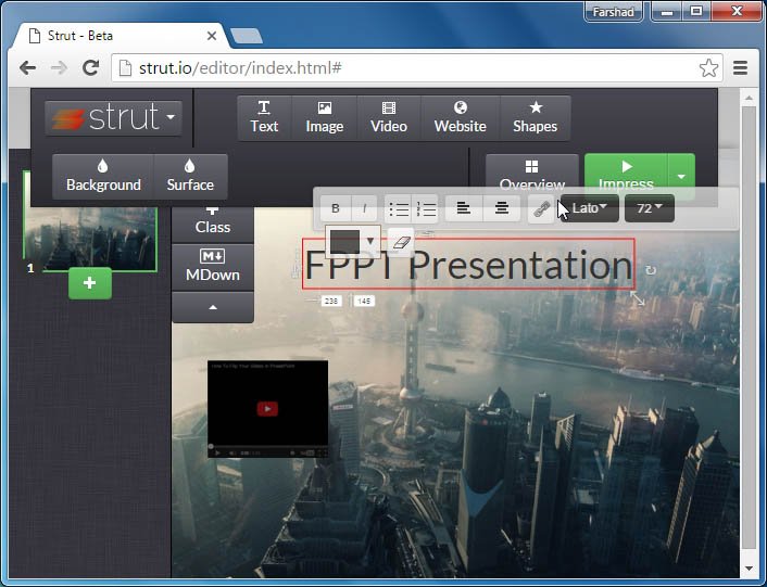 Strut: Impressive Prezi Alternative HTML5 Presentation Editor