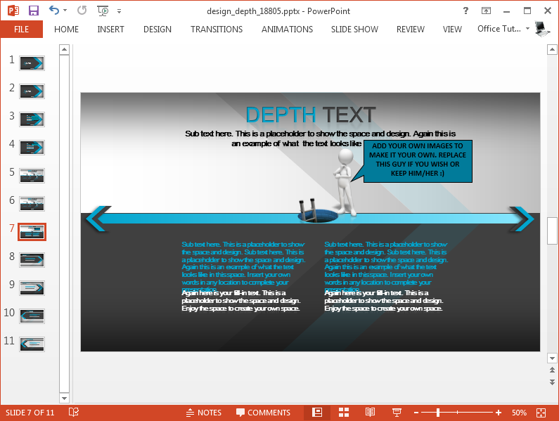 Animated Design Depth PowerPoint Template
