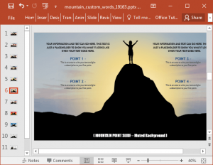 Animated Words On A Mountain PowerPoint Template