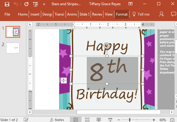 Stars And Stripes Birthday Card Template For PowerPoint