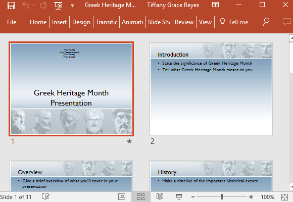 Greek Heritage Month PowerPoint Template