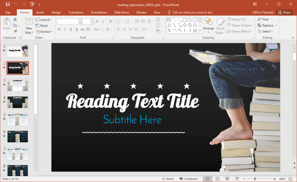 Animated Reading PowerPoint Template