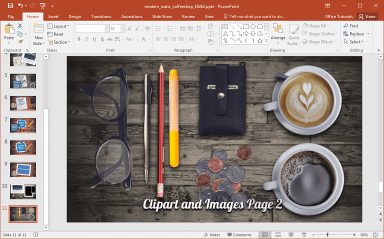 Animated Modern Rustic Coffee Shop PowerPoint Template