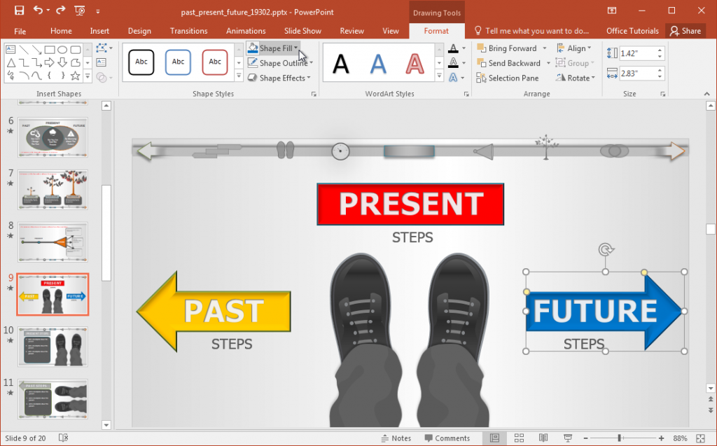 Interactive Past Present Future PowerPoint Template