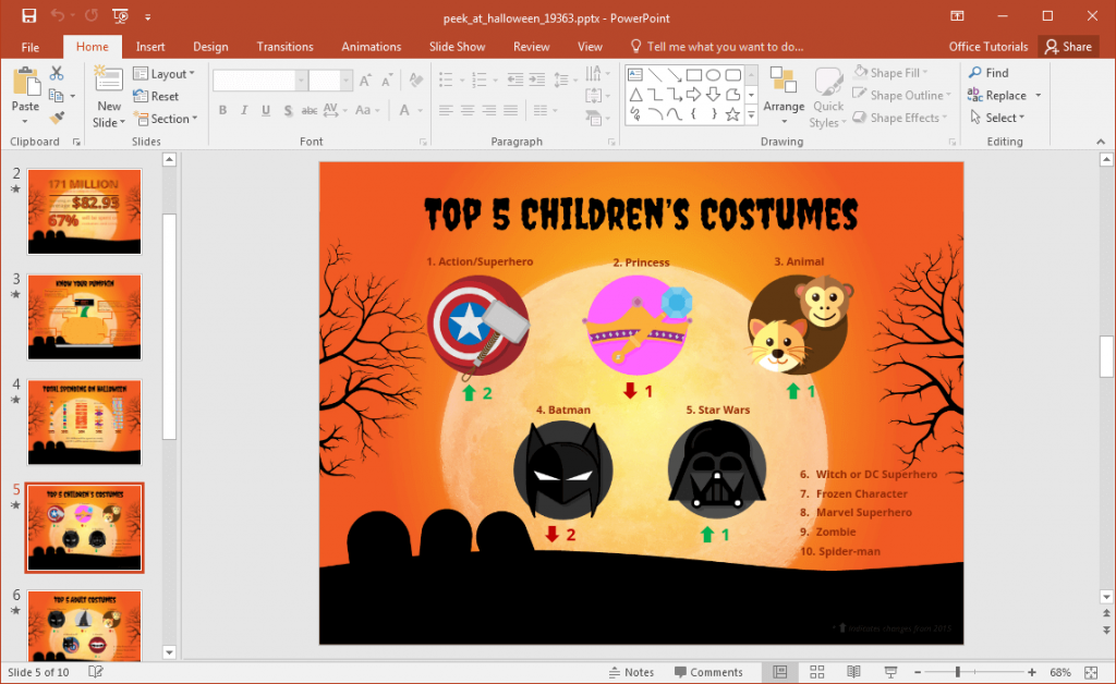 Animated Peek At Halloween PowerPoint Template