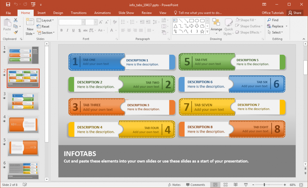 Create Animated Infographics With Info Tabs PowerPoint Template