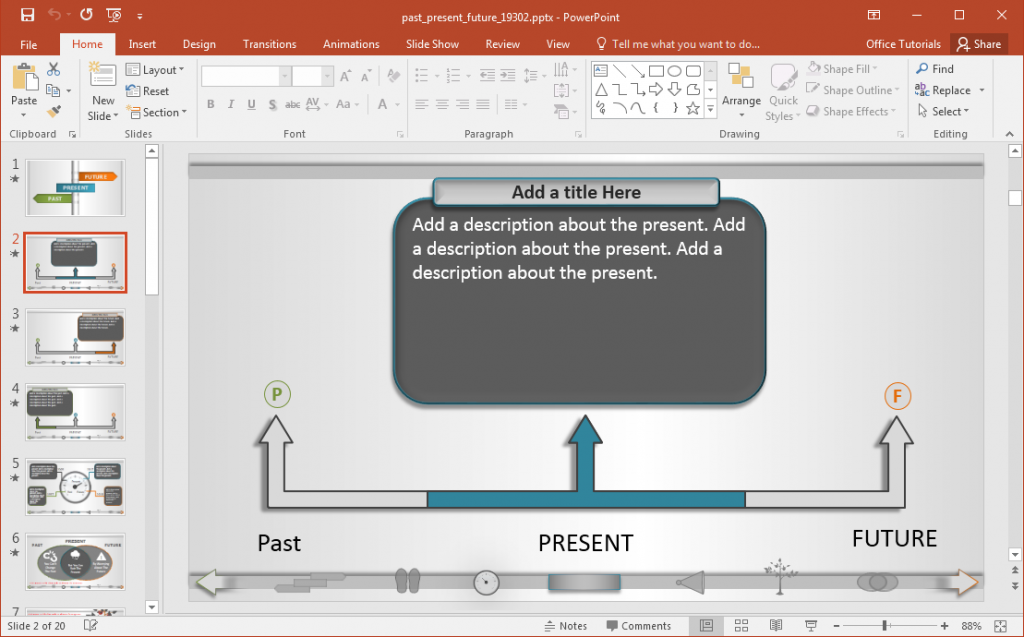 Interactive Past Present Future PowerPoint Template