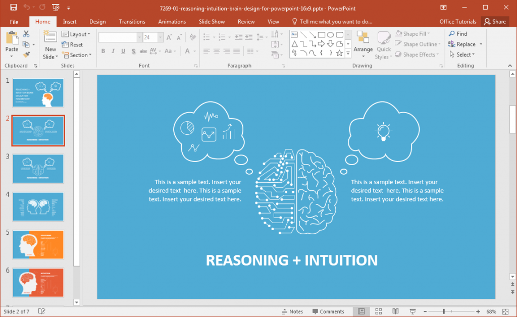 Left Brain Vs Right Brain PowerPoint Template