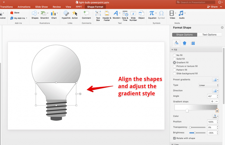 How to Draw a Light Bulb in PowerPoint (Easy Steps)