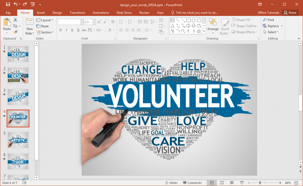 Animated Design Your Words PowerPoint Template