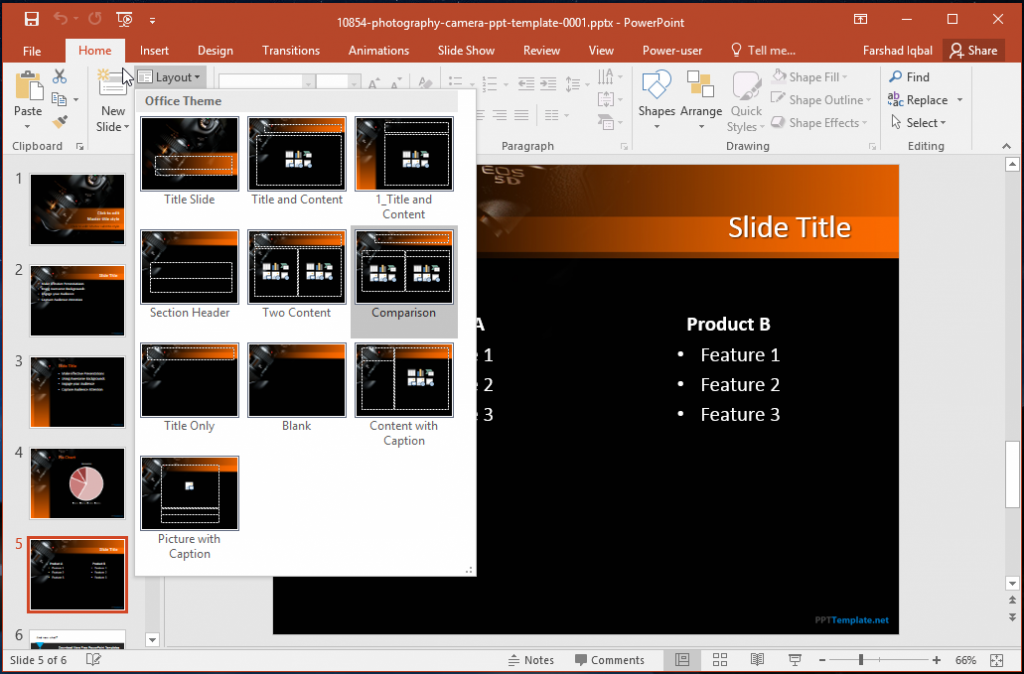Free Photography Camera PowerPoint Template