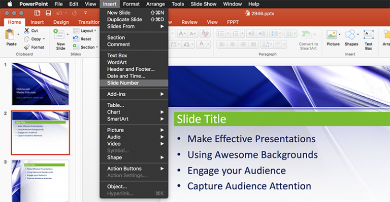 Customizing Slide Number Options In Powerpoint