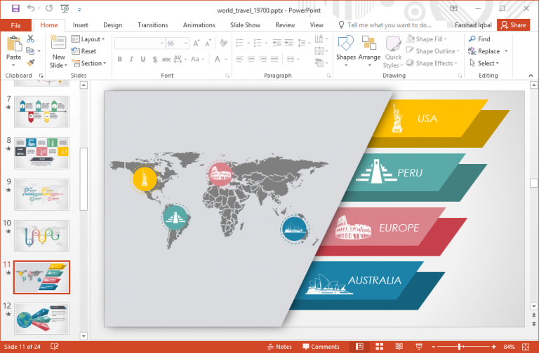 Animated World Travel PowerPoint Template