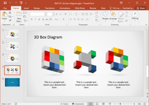 3D Box Diagram Template For PowerPoint