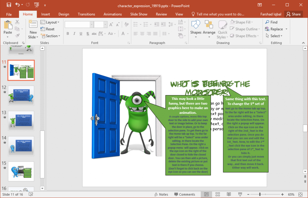 Animated Character Expressions PowerPoint Template