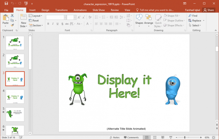 Animated Character Expressions PowerPoint Template